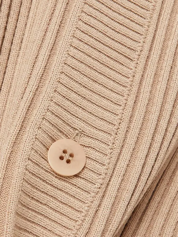 ANDREĀDAMO Cutout Ribbed-knit Top