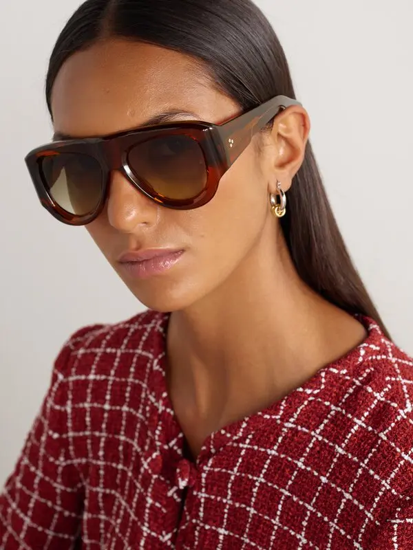 JACQUES MARIE MAGE Barclay Aviator Sunglasses - Brown