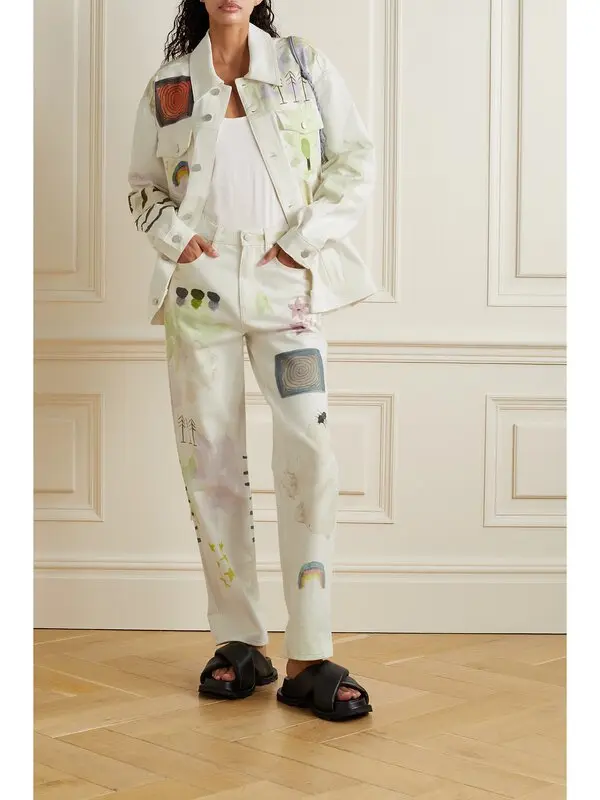 Alexander McQueen High-rise Straight-leg Jeans With Grow Up Print