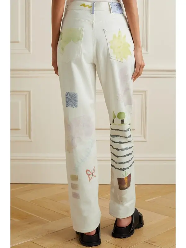 Alexander McQueen High-rise Straight-leg Jeans With Grow Up Print