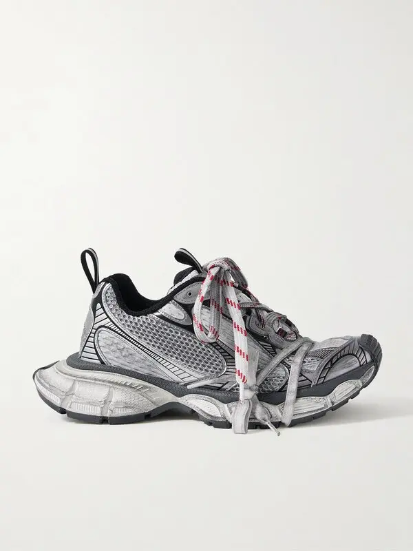 Balenciaga 3xl Mesh And Rubber Sneakers - Gray