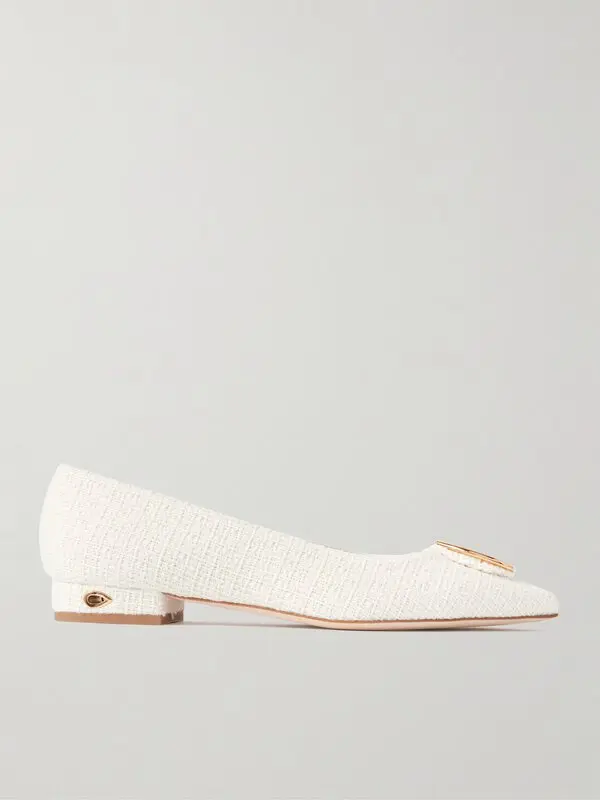 Jennifer Chamandi Lorenzo Embellished Tweed Pumps - Neutrals