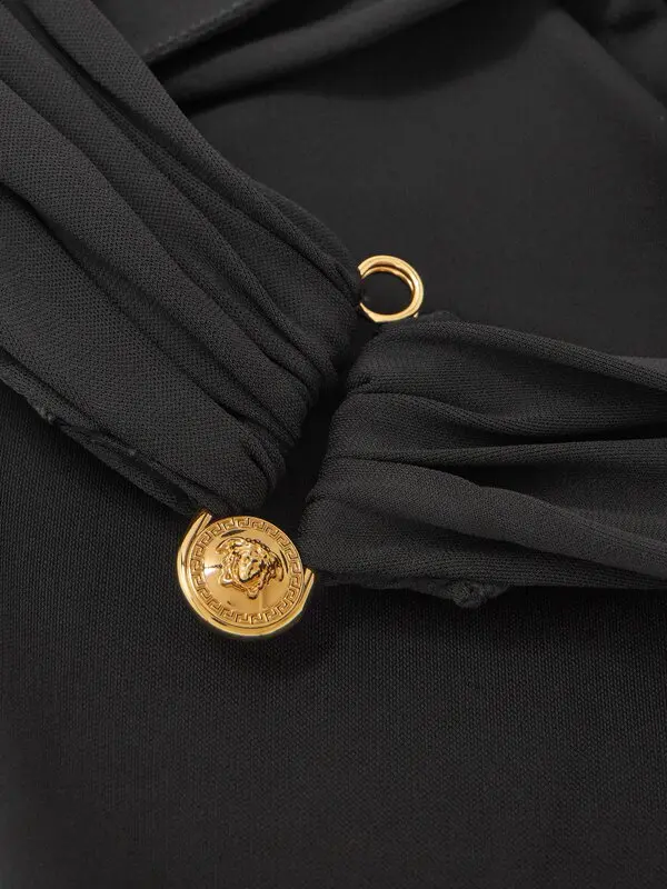 Versace Embellished Draped Halterneck Dress