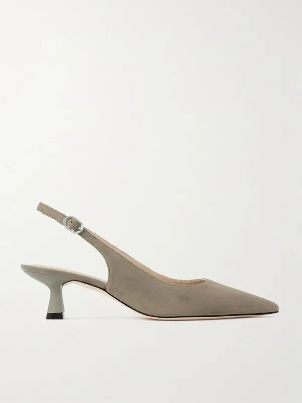 STUART WEITZMAN Sculpt Suede Slingback Pumps - Brown