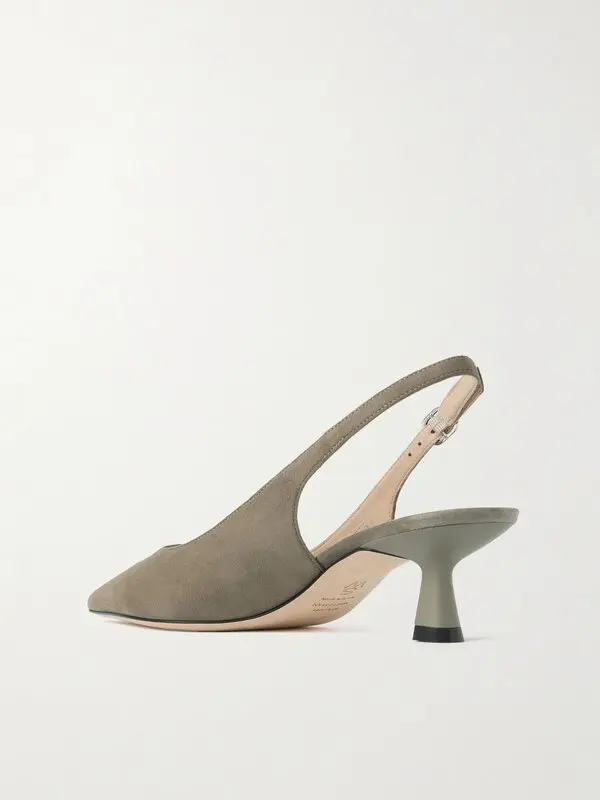 STUART WEITZMAN Sculpt Suede Slingback Pumps - Brown