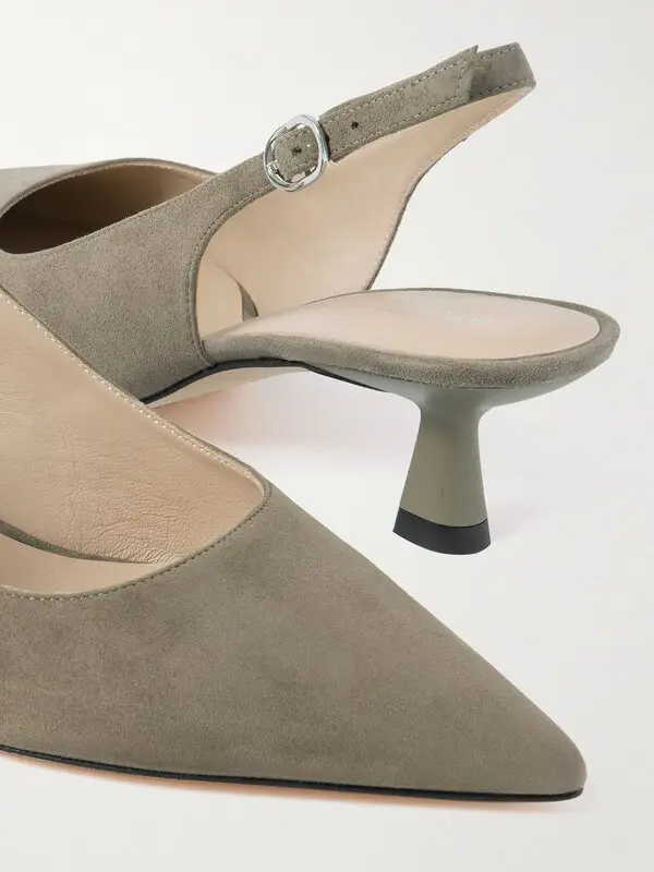 STUART WEITZMAN Sculpt Suede Slingback Pumps - Brown