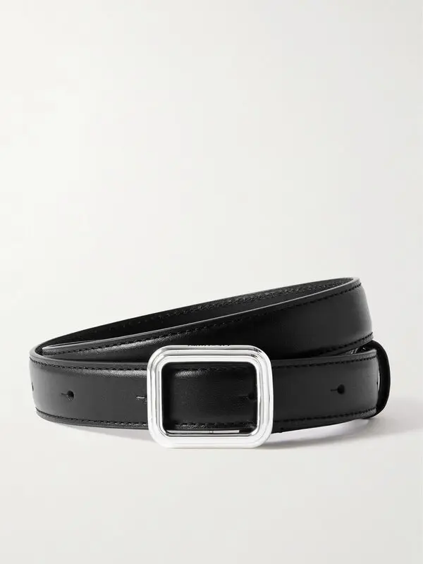 LIÉ STUDIO The Georgia Wide Leather Belt - Black