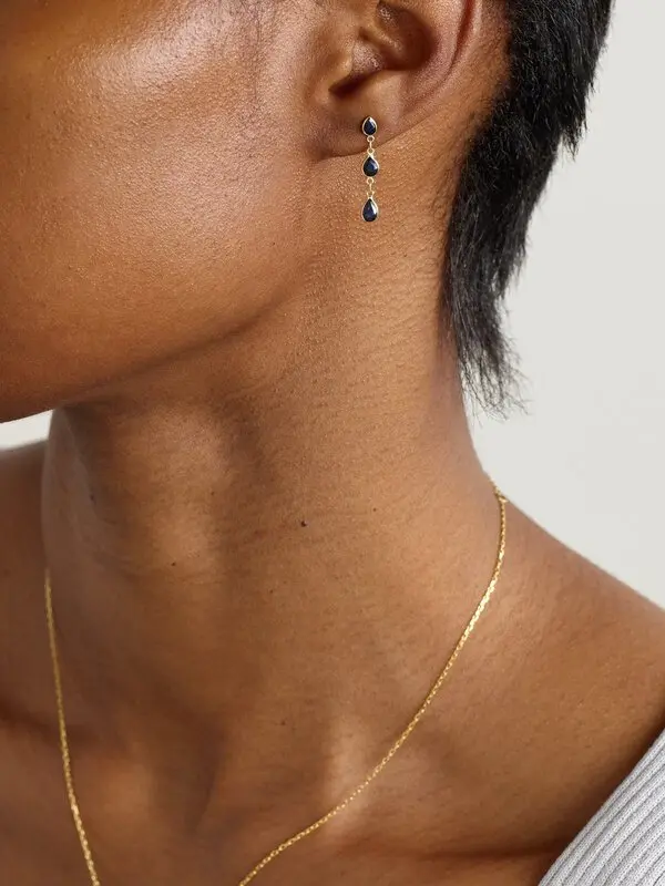 Jia Jia Gold Sapphire Chakra Earrings