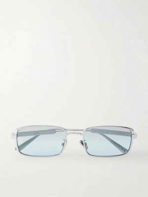 Dior Diorcannage S2u Rectangular-frame -tone Sunglasses - Silver