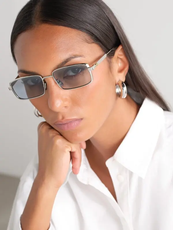 Dior Diorcannage S2u Rectangular-frame -tone Sunglasses - Silver