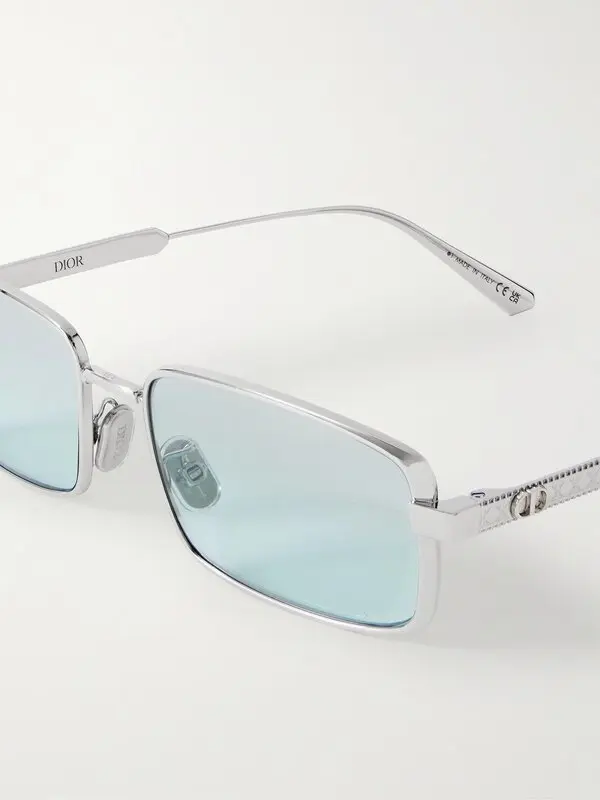 Dior Diorcannage S2u Rectangular-frame -tone Sunglasses - Silver