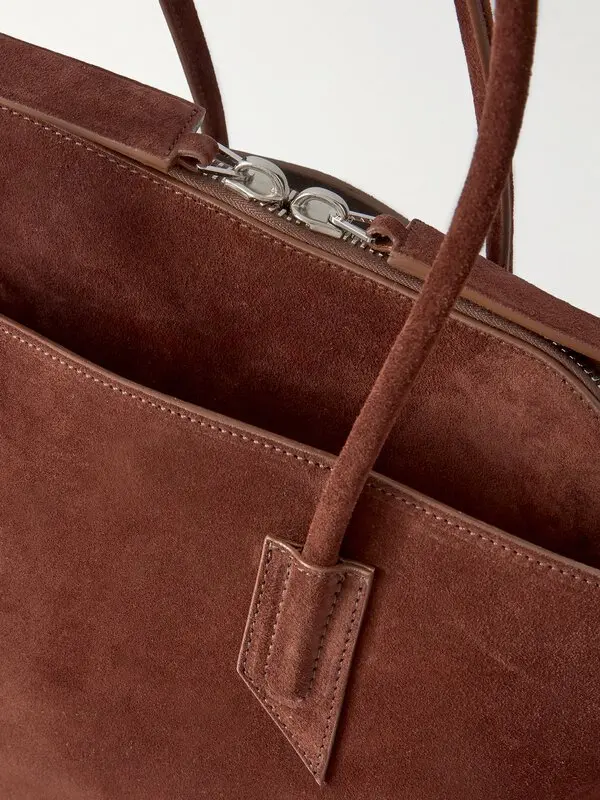 Attico La Passeggiata Medium Asymmetric Suede Tote - Brown