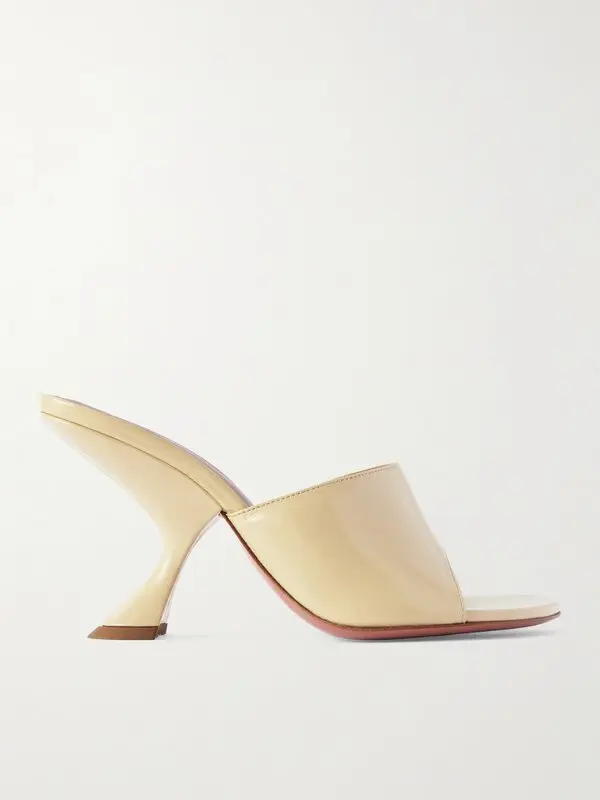 Amina Muaddi Patent Leather Mules