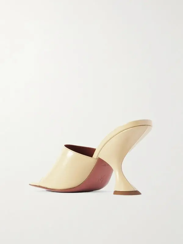 Amina Muaddi Patent Leather Mules