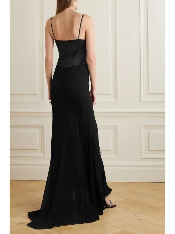 Givenchy Embellished Silk-satin, Silk-chiffon And Silk-lace Gown