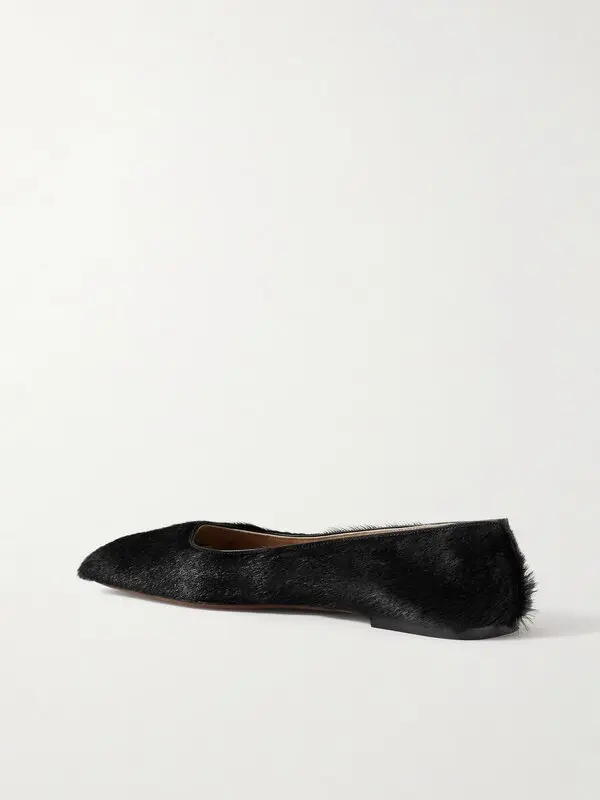 THE ROW Square Calf Hair Ballet Flats
