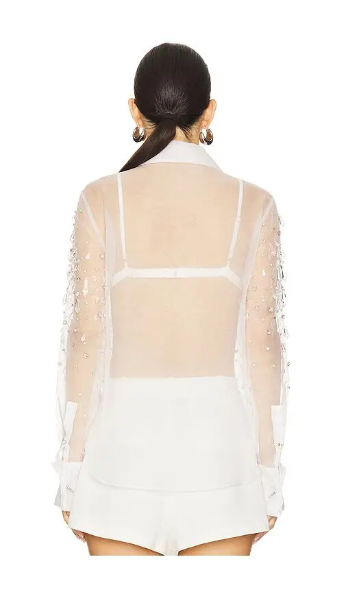 Retrofete Embellished Chiffon Shirt - White