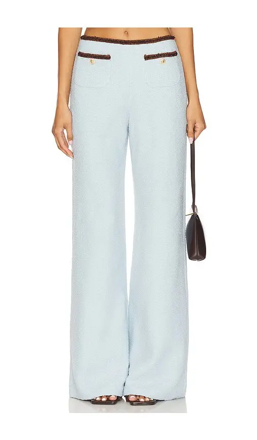 Amanda Uprichard Windsor Tweed Trousers - Baby Blue