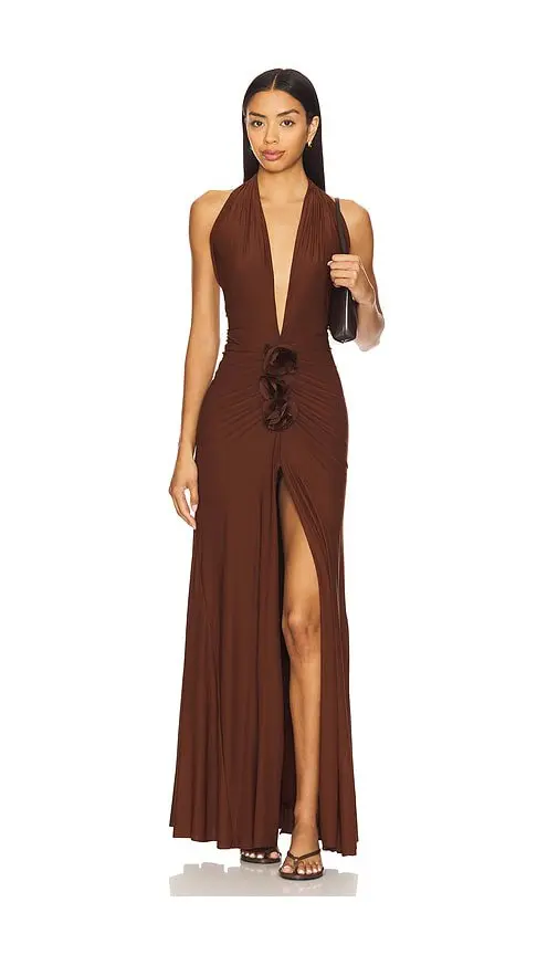 DEME BY GABRIELLA Elida Maxi Dress - Chocolate