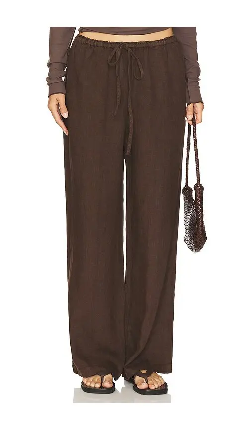 VIR VITA Delphine Linen Pant In . Also - Chocolate