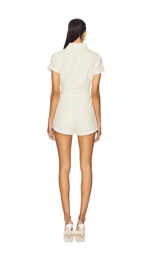 Line & Dot Selani Sequined Tweed Romper