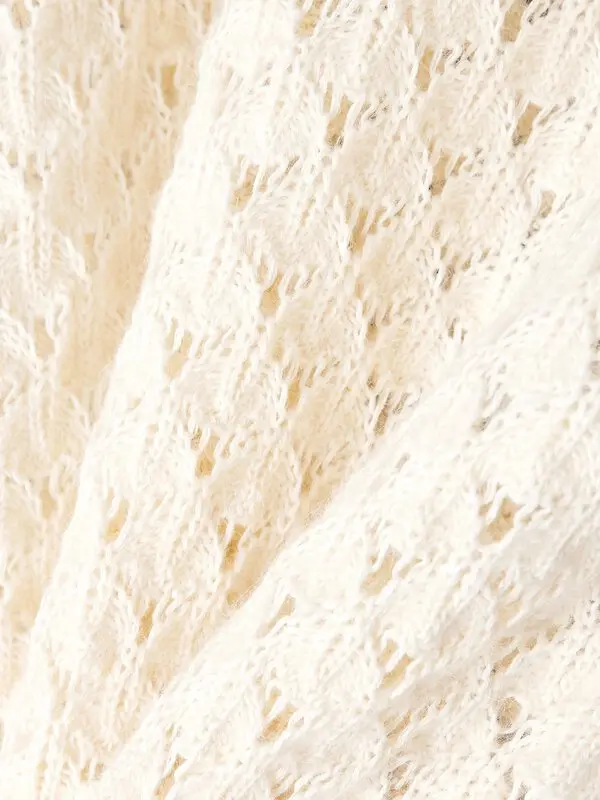 Chloé Lace-trimmed Cotton, Alpaca And Silk-blend Polo Sweater