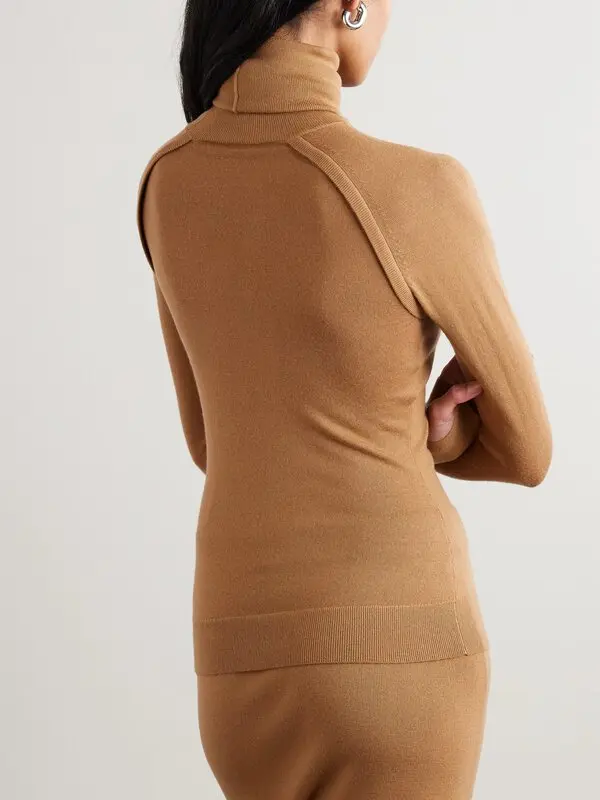Victoria Beckham Layered Merino Wool Turtleneck Top