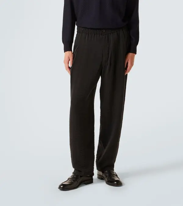 Giorgio Armani Jacquard Straight Leg Trousers