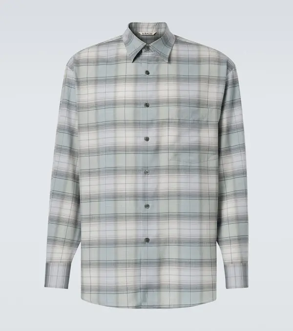 Auralee Checked Wool Shirt