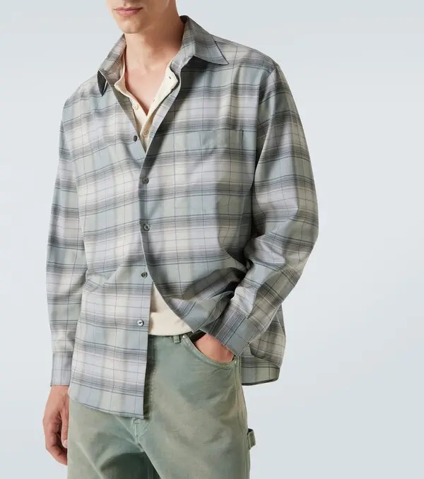 Auralee Checked Wool Shirt