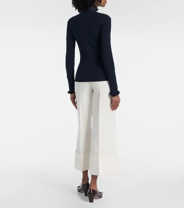 Valentino Garavani Ruffled Virgin Wool Cardigan