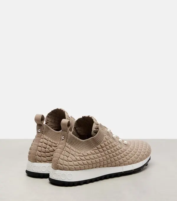 JIMMY CHOO Veles Faux Pearl Embellished Sneakers