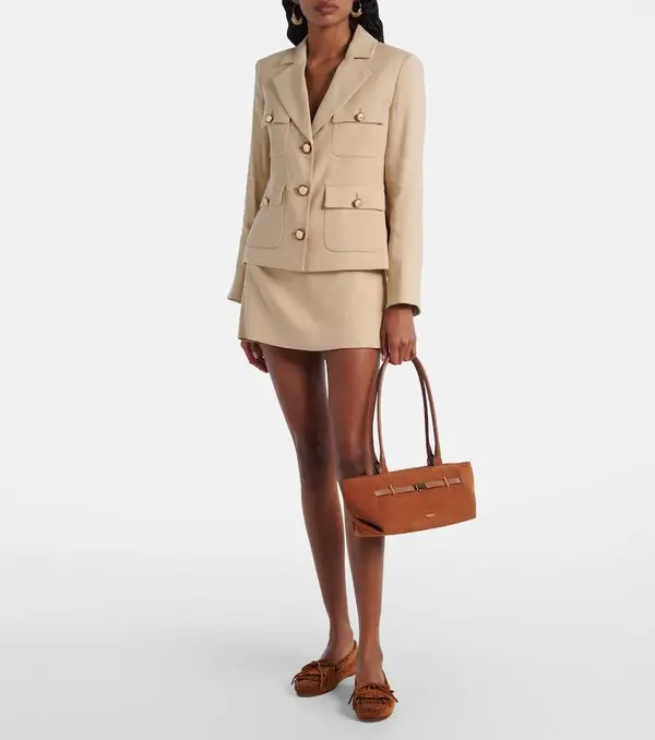 DEMELLIER New York Suede Shoulder Bag - Brown