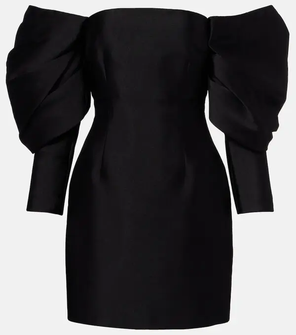 Solace London Freja Satin Mini Dress - Black
