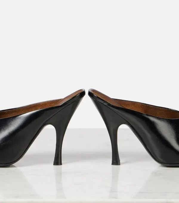 Khaite Colt 100 Leather Mules - Black