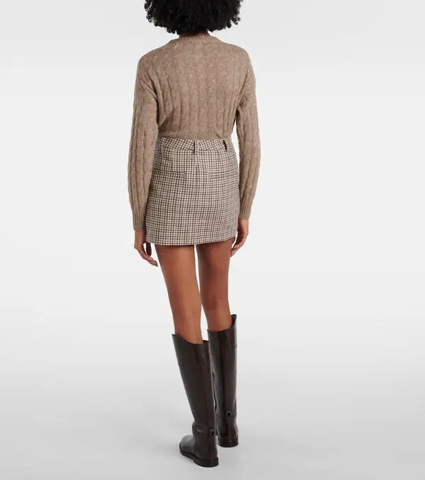 Brunello Cucinelli Checked Virgin Wool Flannel Mini Skirt