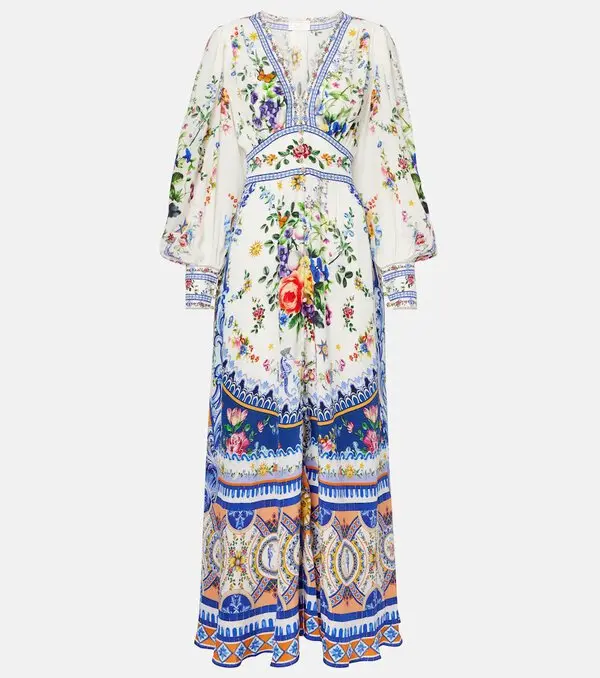 Camilla Printed Silk Maxi Dress - Multicoloured