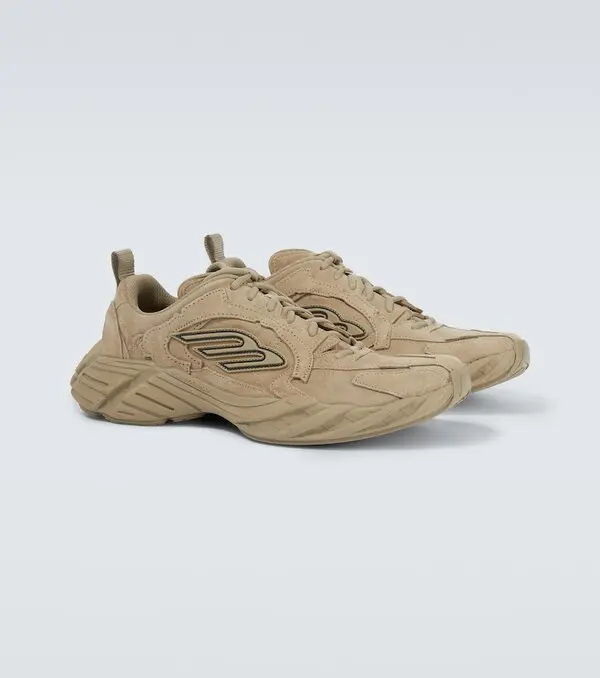 Balenciaga Monday Suede Sneakers - Beige