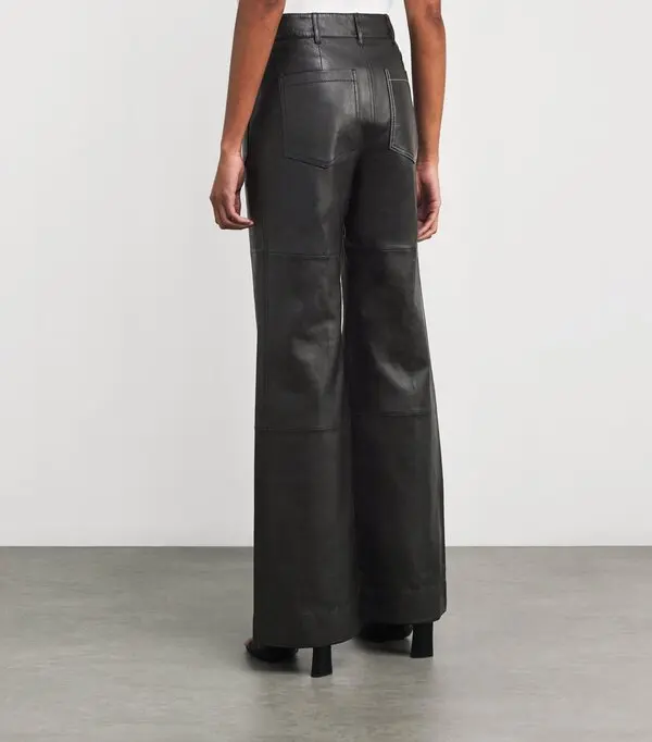 Victoria Beckham Alina Leather Wide-leg Trousers