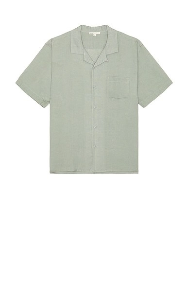 Onia Air Linen Convertible Vacation Shirt - Sage