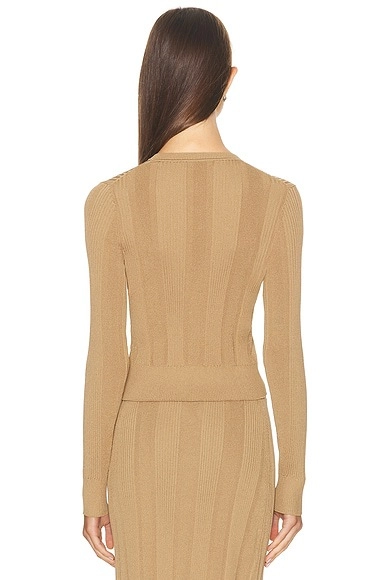 Proenza Schouler Currin Ribbed Knit Cardigan - Bronze