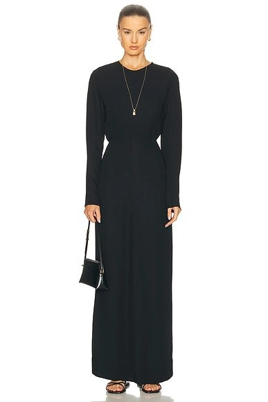 TOTEME Long Sleeve Slouch Waist Dress - Black