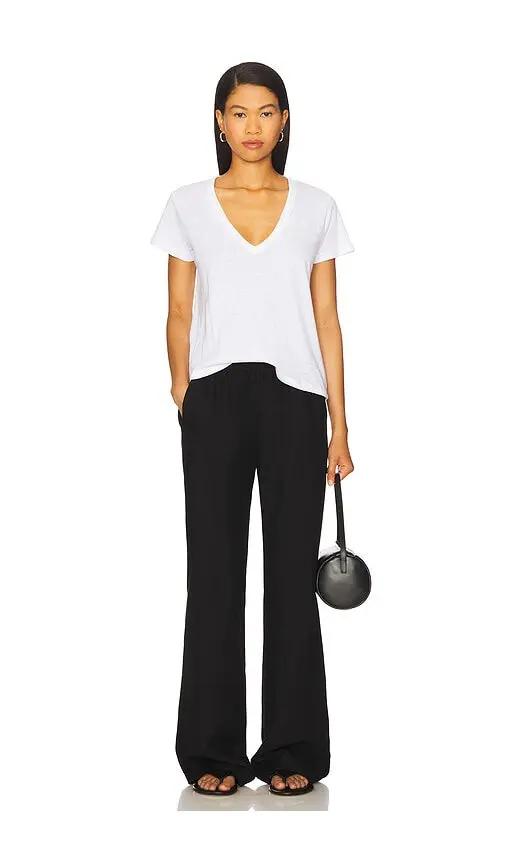 LESET Laura V-neck Tee - White