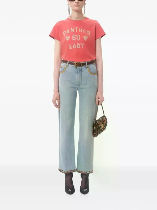 Valentino Garavani Panther Lady Graphic Print T-shirt - Red