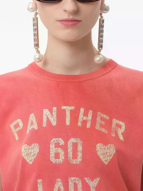 Valentino Garavani Panther Lady Graphic Print T-shirt - Red