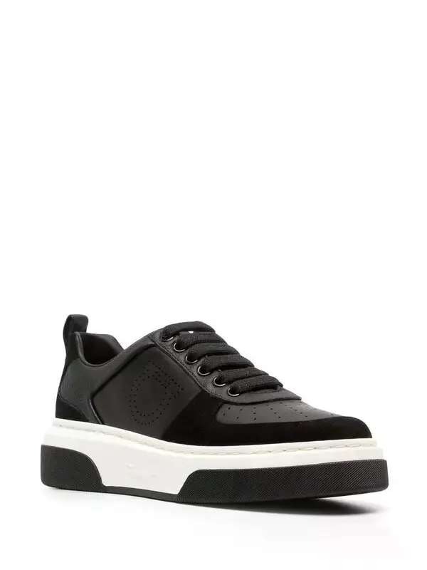 FERRAGAMO Gancini Two-tone Calf Leather Sneakers