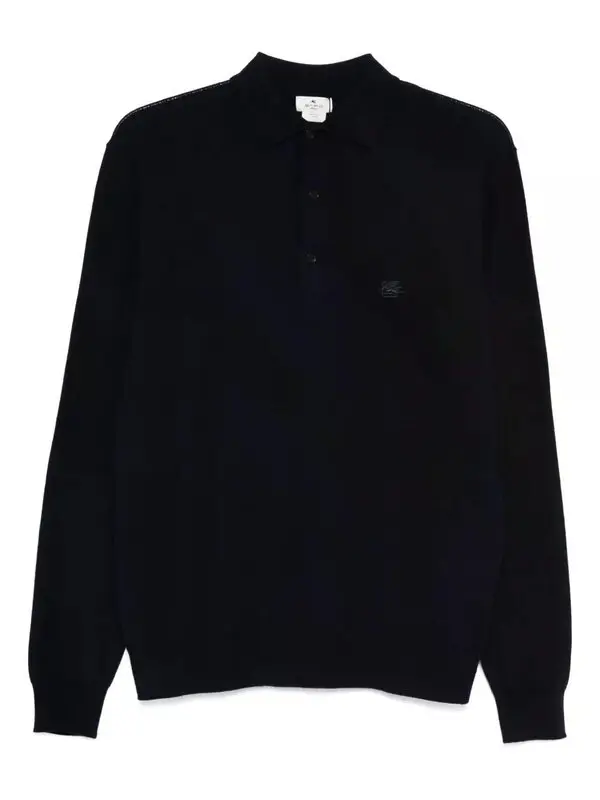 Etro Embroidered-logo Polo Shirt - Blue