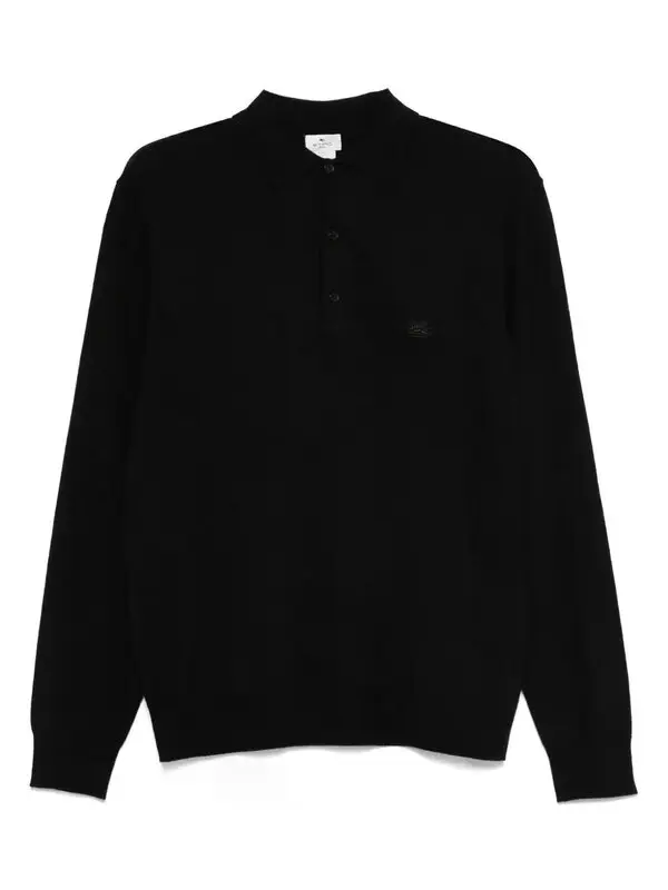 Etro Embroidered-logo Polo Shirt - Black