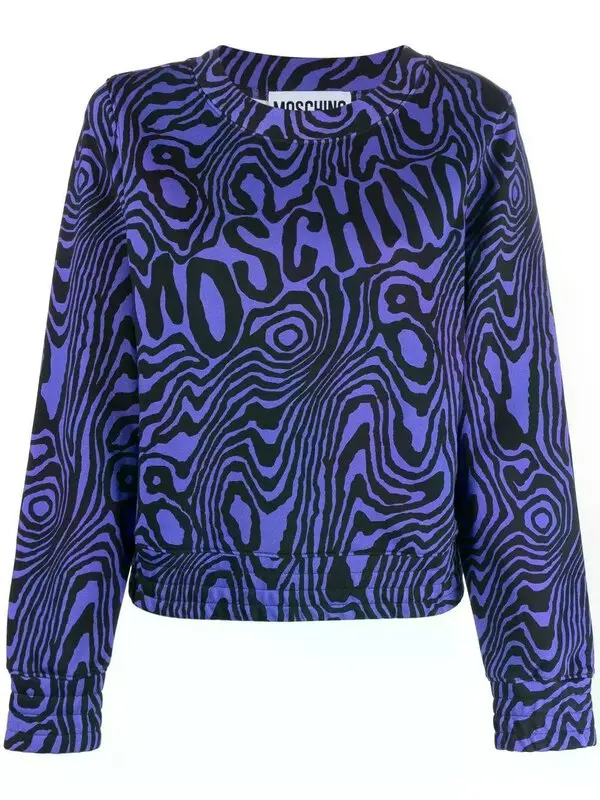 Moschino Graphic Print Cotton Sweatshirt - Blue