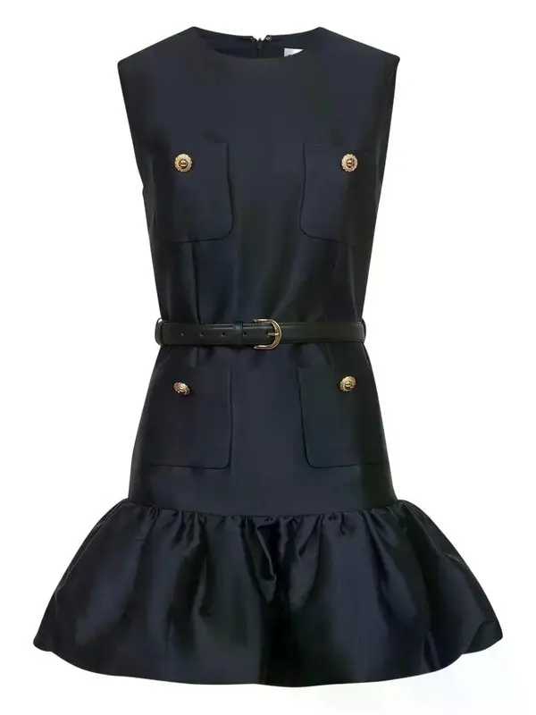 SELF-PORTRAIT Taffeta Sleeveless Dress - Blue